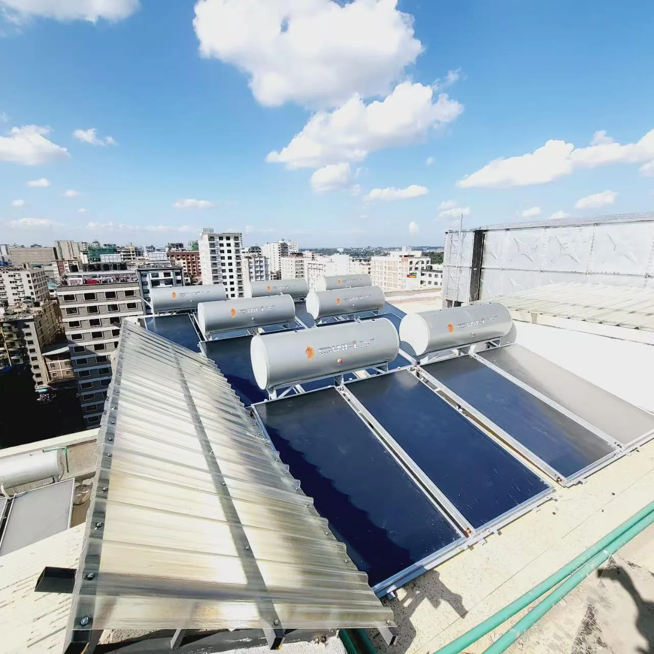 Hot Sale 200L Pressurized Solar Geyser Boiler with Flat Plate Collector ...