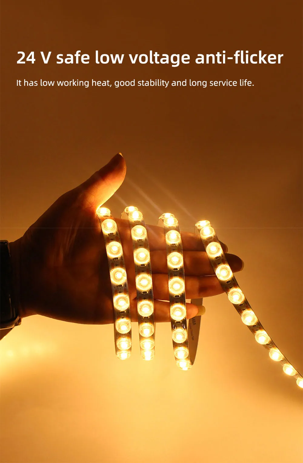 3 CCT Dimmable LED Strip - Flexible 24v Diffuse Lighting