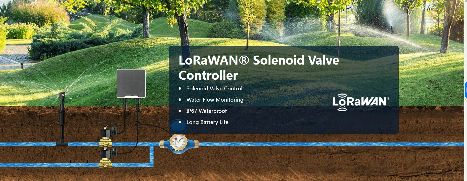 Lorawan Wireless Solenoid Valve Controller for Smart Agriculture