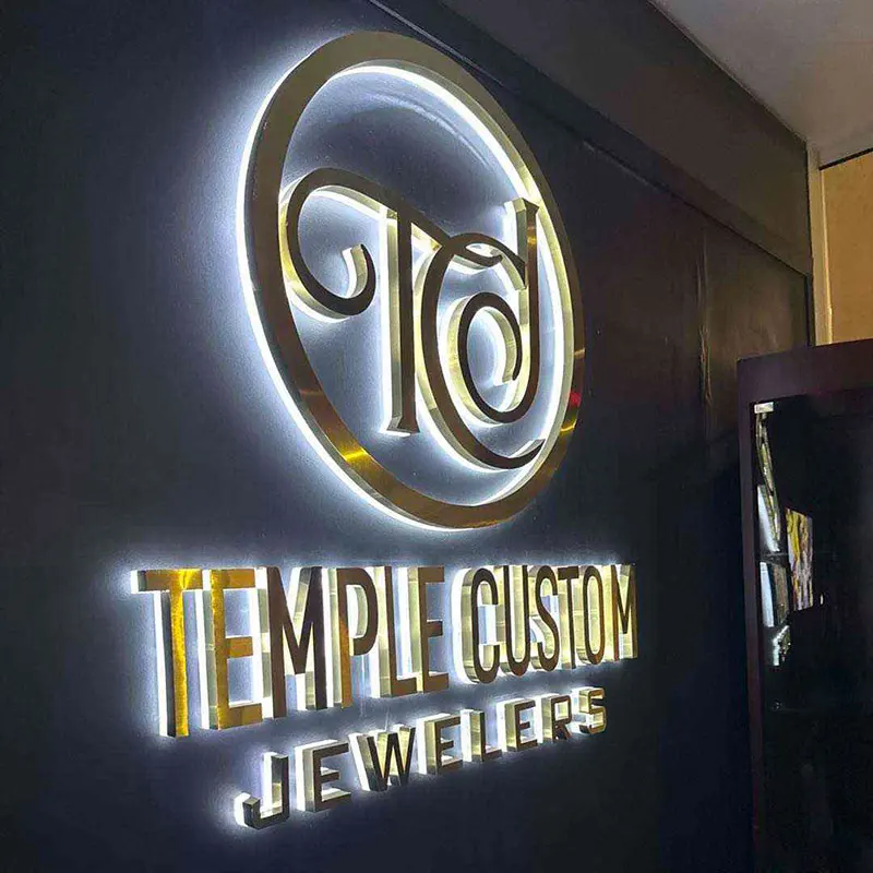 Outdoor Backlit Illuminated Business Signage Wall Logo LED 3D Letter