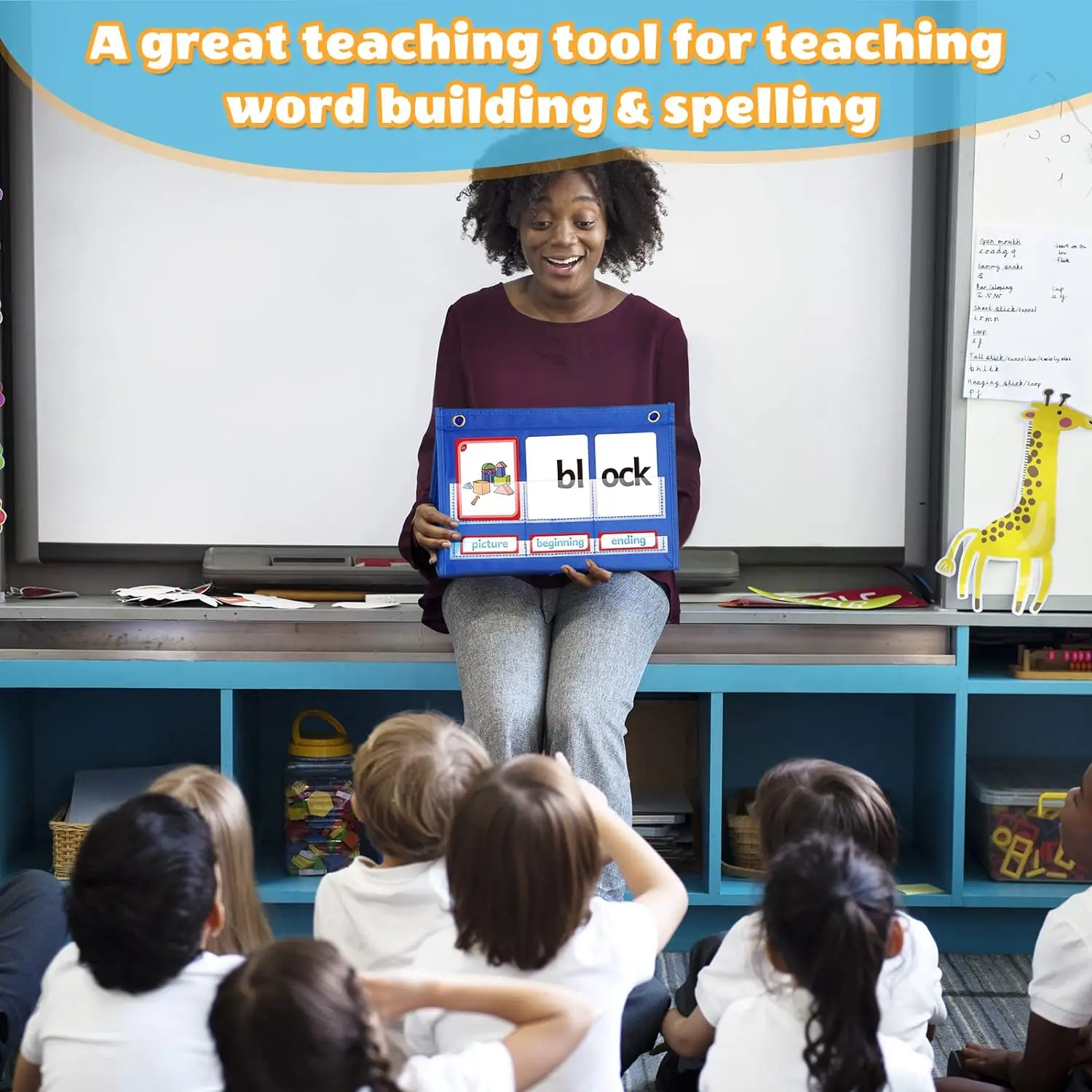 Word Building Desktop Pocket Chart Tent Cards Kit - Cvc Words Phonics ...