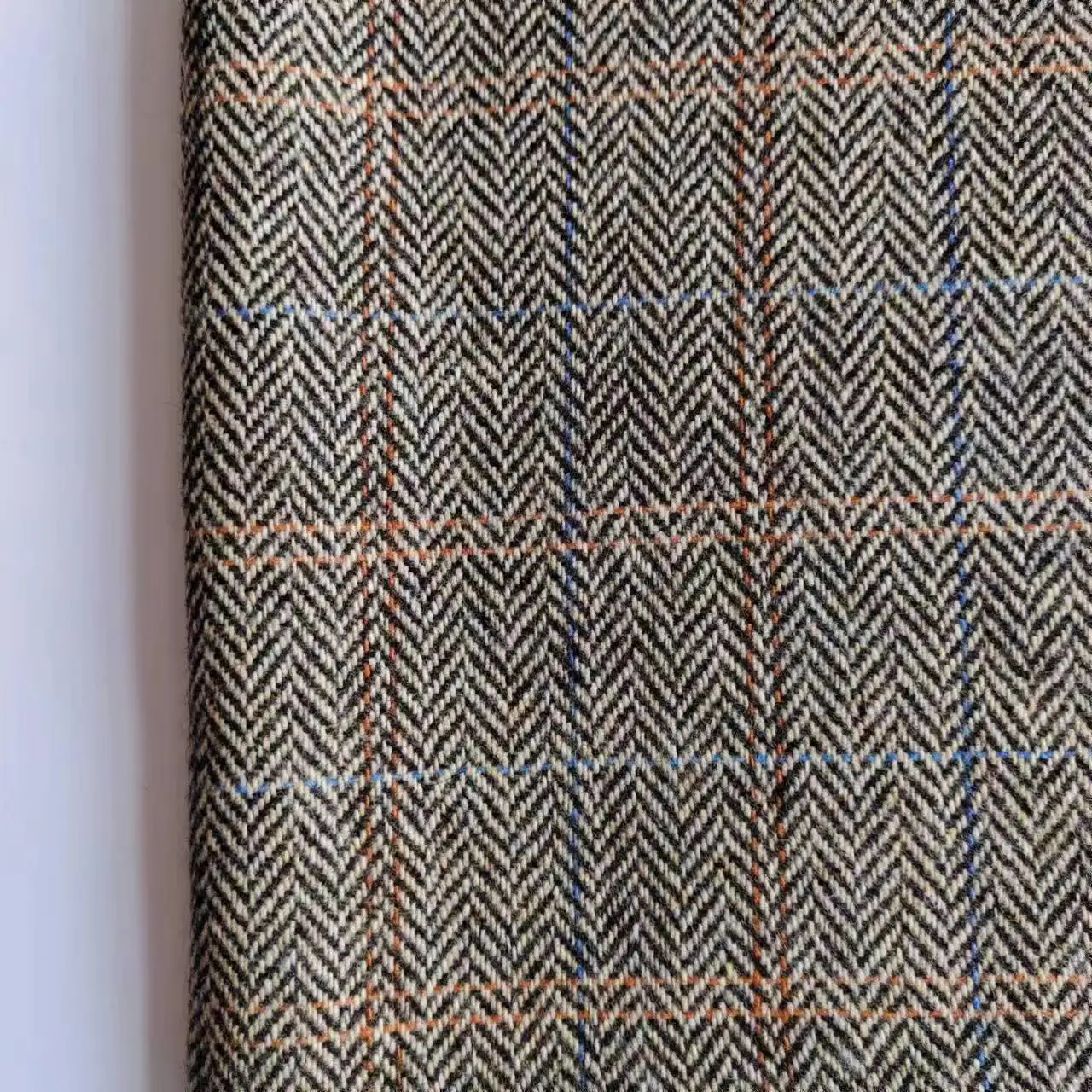 Shop Our Mixed Color Herringbone Check Vintage Wool Fabric