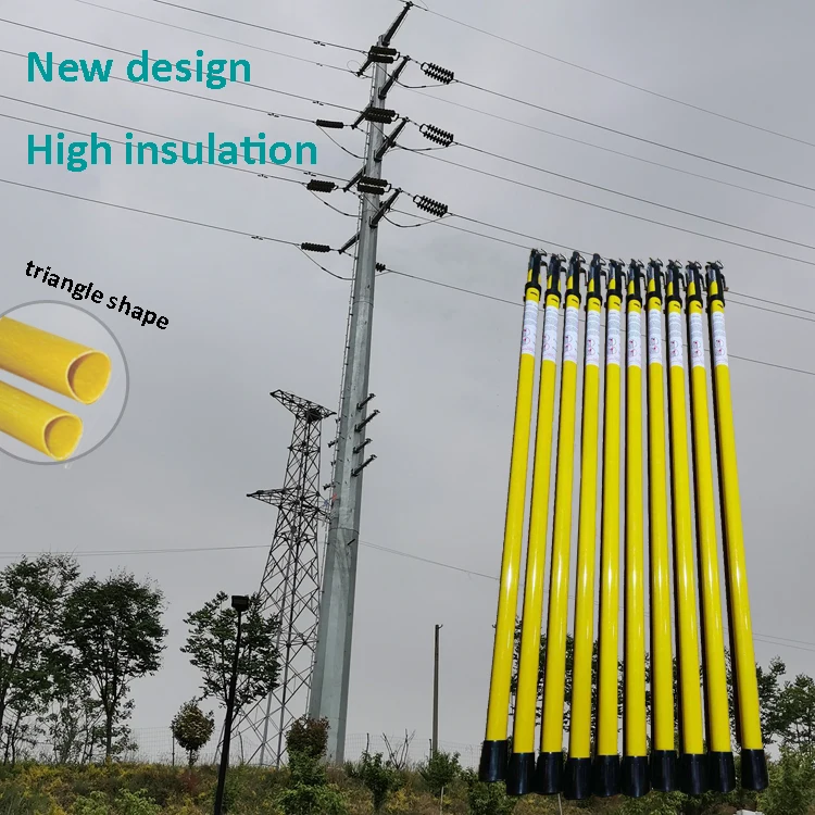 High Voltage Power Line Extendable Triangle Insulation Hot Sticks