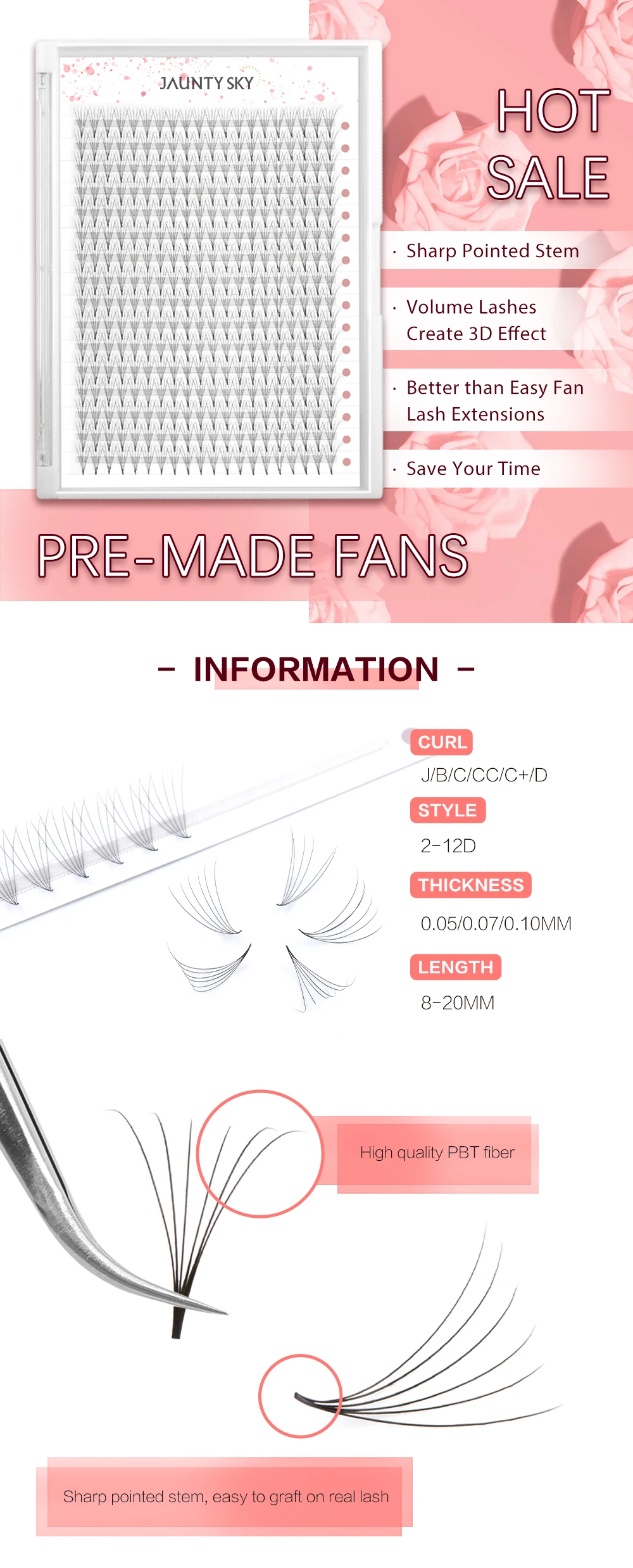 Jaunty Sky 2d 3d 4d 5d 6d Premade Volume Fans Sharp Pointy Premade Fan ...