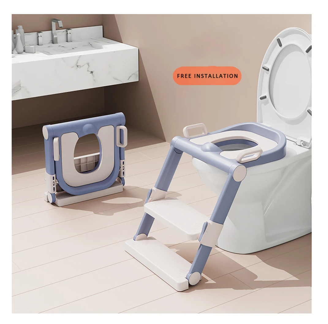 Foldable Kids Ladder Potty Toilet Trainer Seat With Ladder Free ...