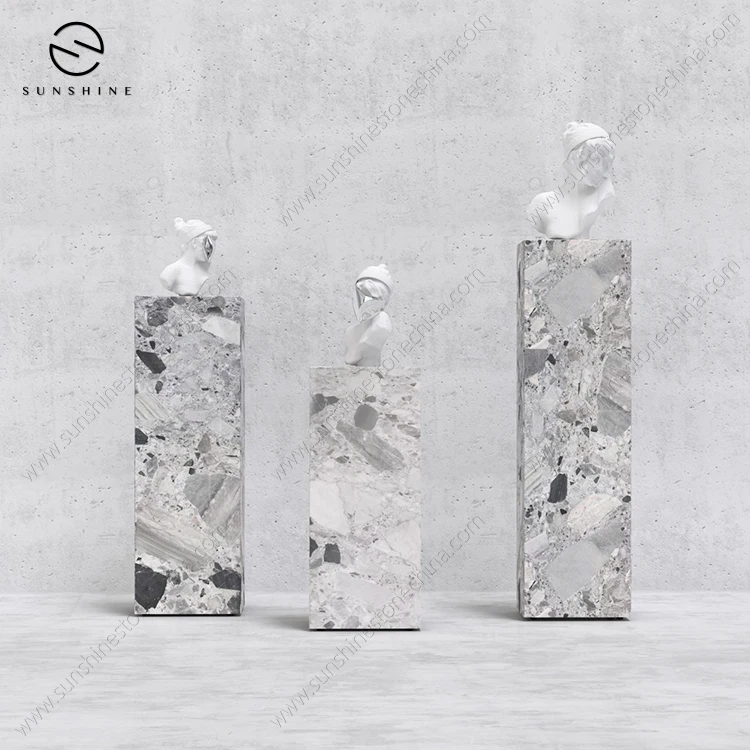 Calacata Viola Marble Stone Cuboid Floor Free Stand Tall Plinth Display ...