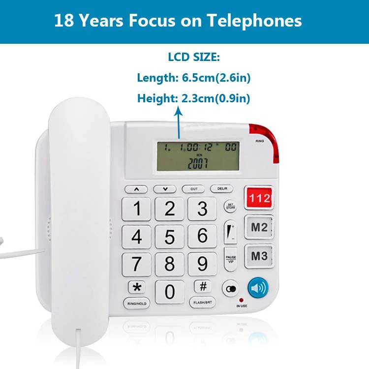 Cheap Corded Landline Phone for Older People - Big Buttons & Caller ID