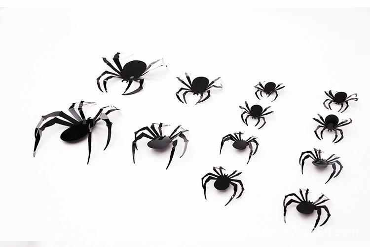 3d Spiders Window Wall Sticker Realistic Pvc Scary Decal Wall Stickers ...