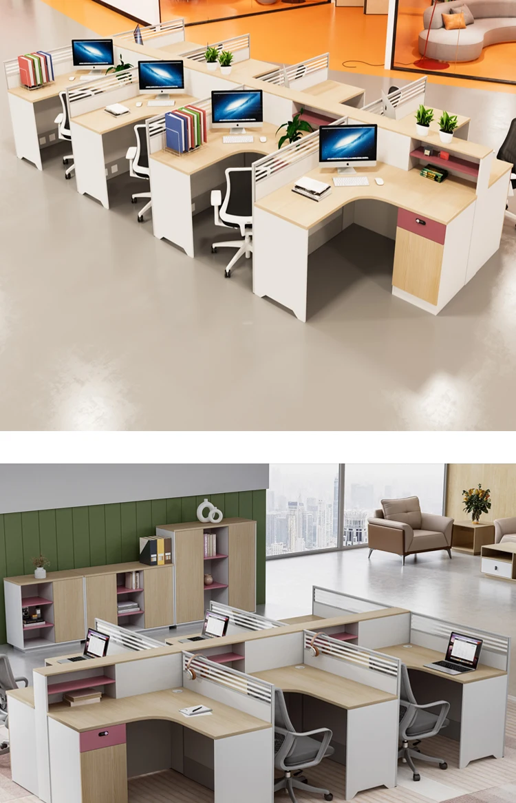 Customized Modular Multiple Seater Wooden Workstation Furniture Set ...