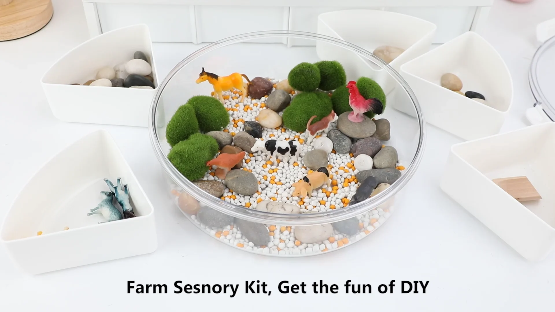 Toddler Trays Montessori Sensory Toy Farm Animal Learning Counting ...