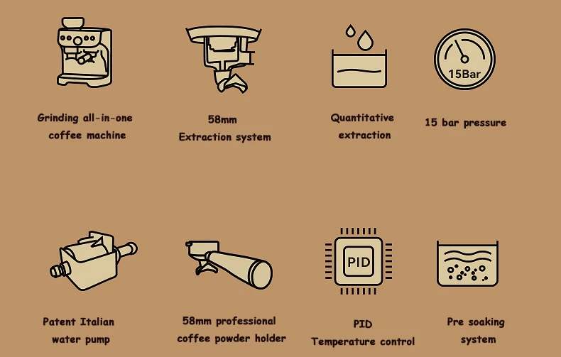 4 in 1 19 Bar Professional Coffee Machine - Espresso Maker