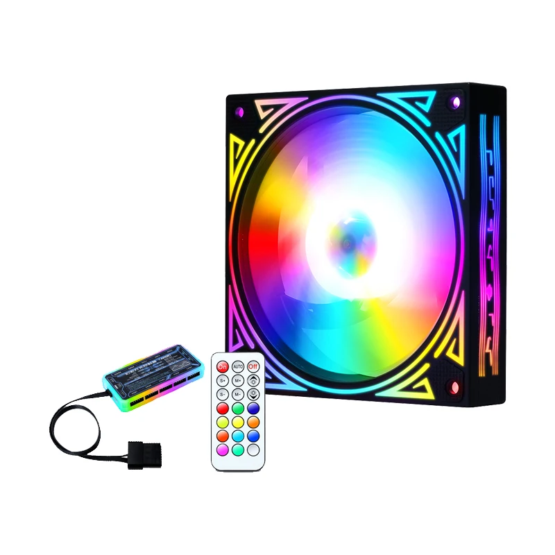 Custom Your Logo Low MOQ 12V RGB Gaming PC Fan Cooler