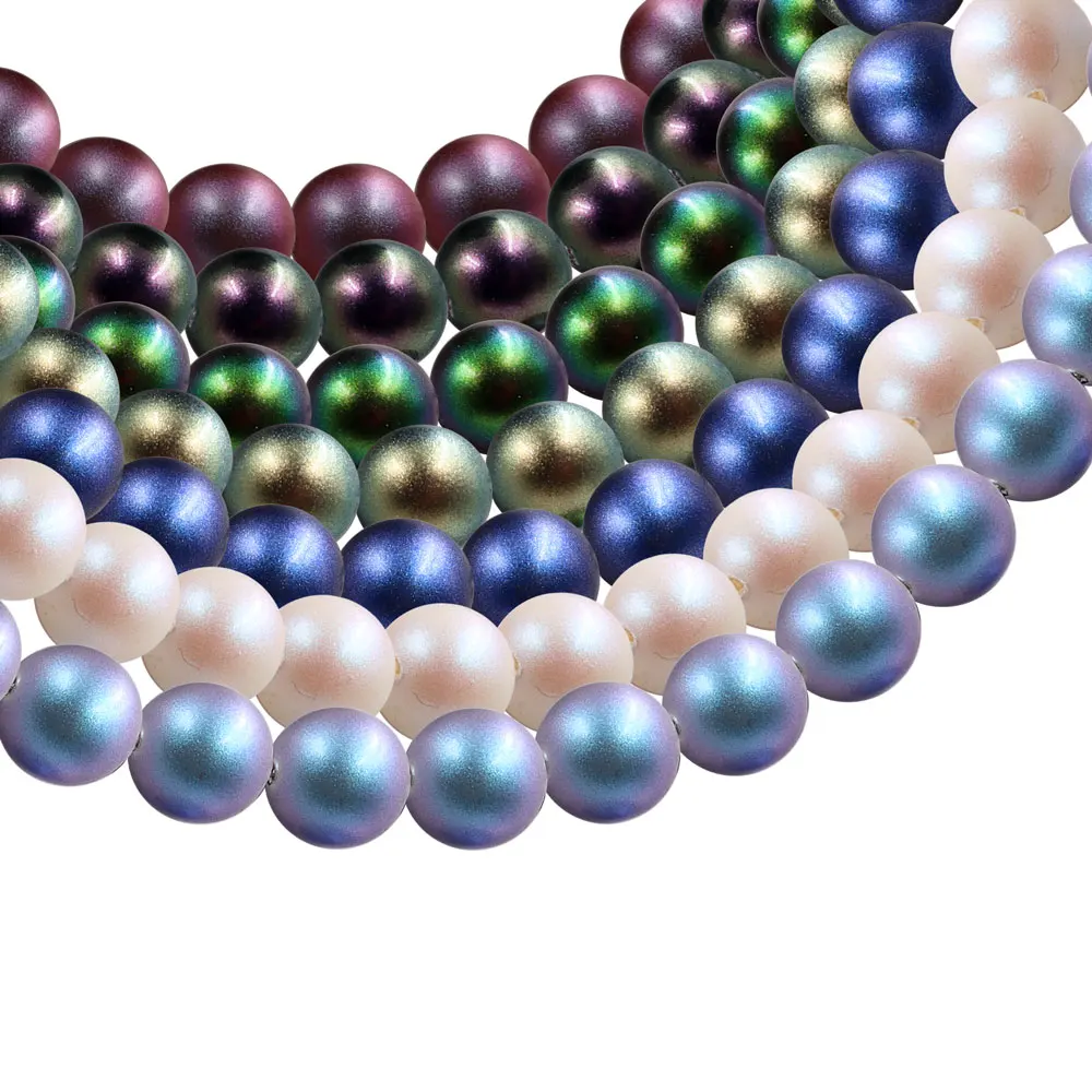5mm 6mm Mocha Elements Crystal Iridescent Light Blue Pearl Fine Glass ...
