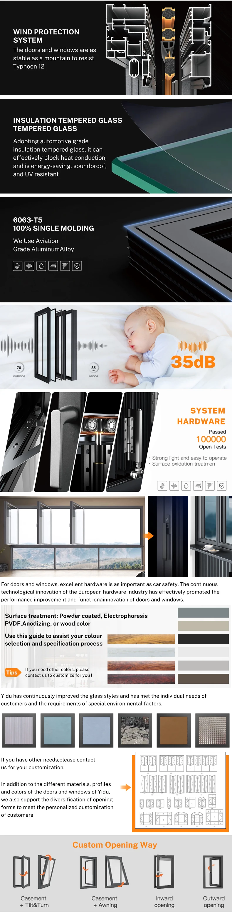 Aluminium Tempered Glass Bifolding windows Horizontal Folding Local ...