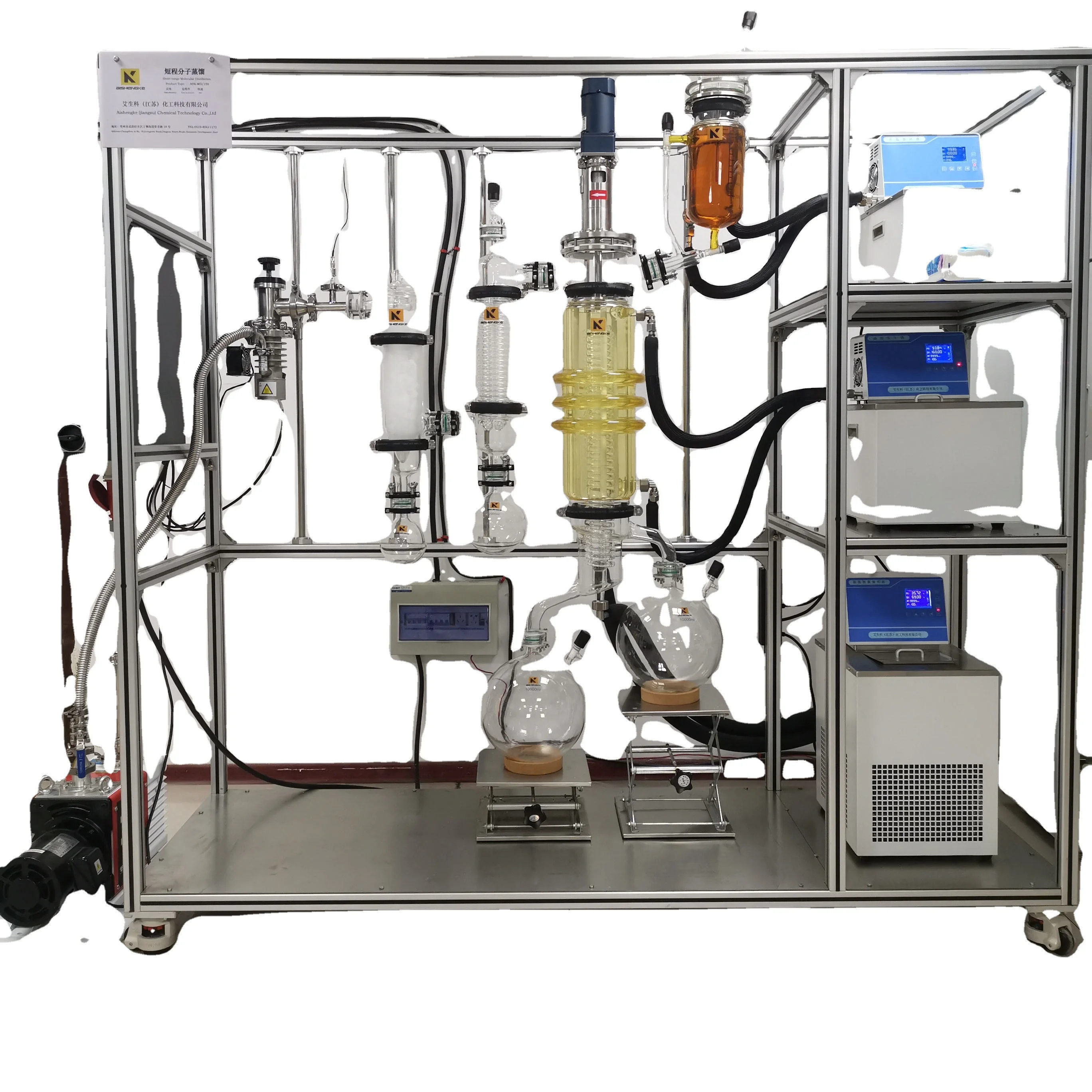 100L ethanol essential crude oil extraction continuous fractionation reaction steam vacuum ...