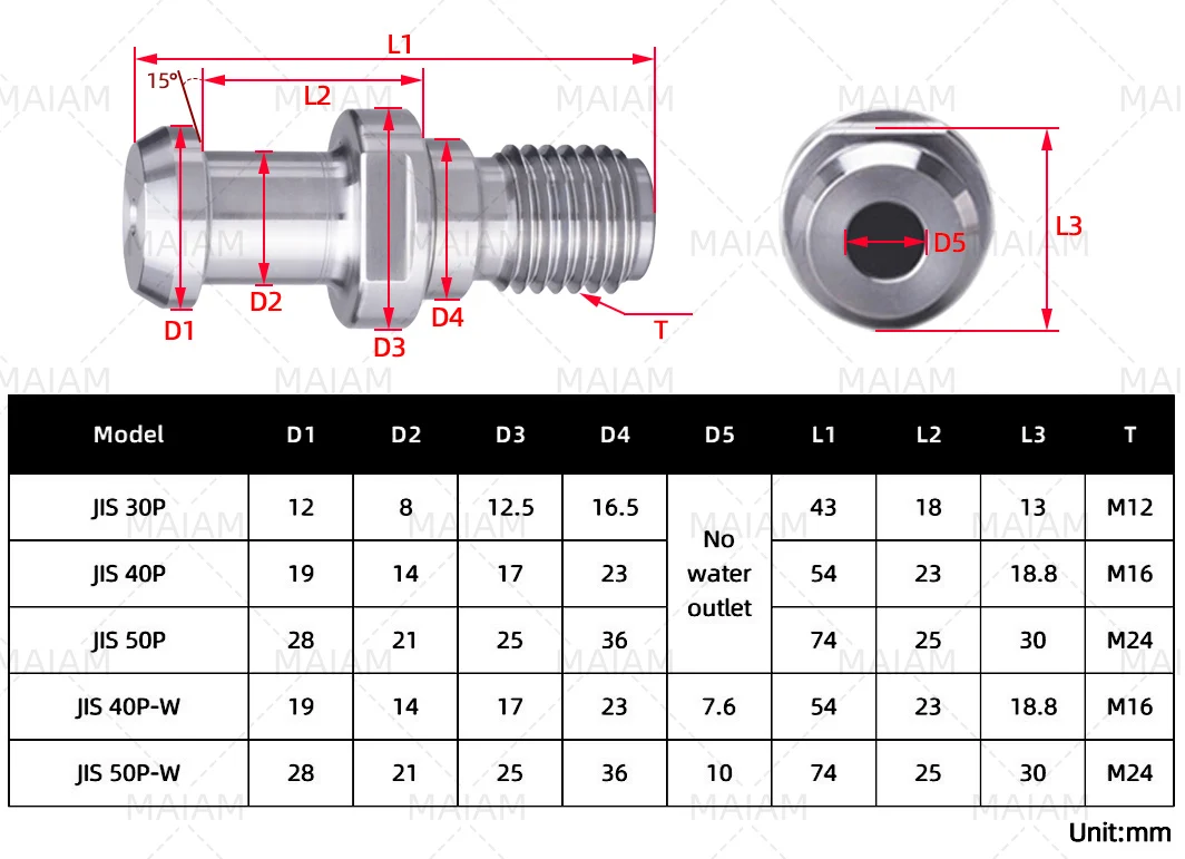Bt30 Bt40 Bt50 Iso20 Iso25 Iso30 Sk30 Sk40 Cat40 Mazak Nc Spindle Tool Holder Pull Stud Bt To Nt ...