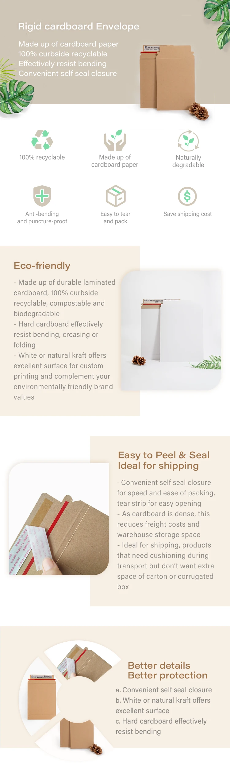 Custom Logo Printed Kraft Paper Envelope Factory Wholesale Do Not Bend ...