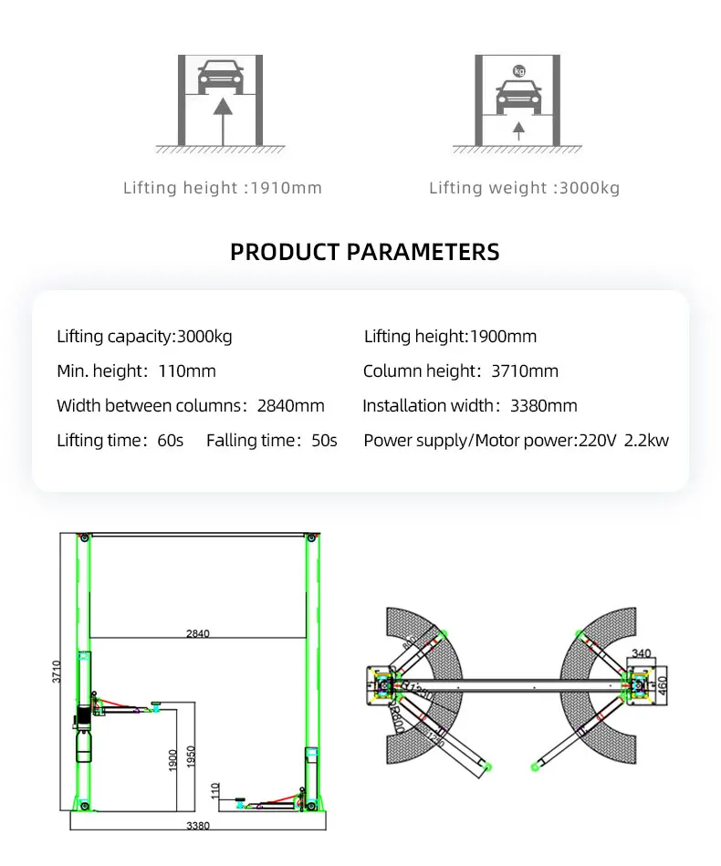 OBC CE Car Lifting Hydraulic Truck Lift Elevador De Autos Para Taller ...