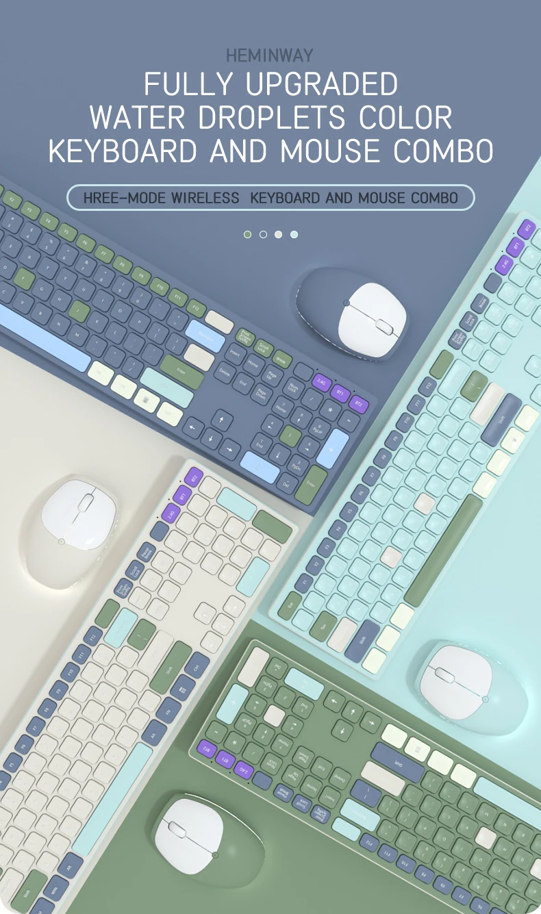 Ergonomic Keyboard Computer Wireless Keyboard Mouse Combo 3 Level Dpi ...