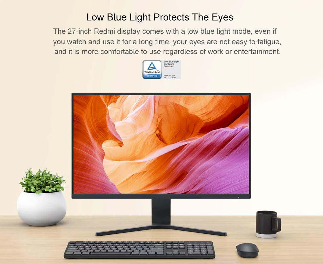 Xiaomi Mi Desktop Monitor 27 Inch 1080p 60hz Low Blue Light Slim Eye ...