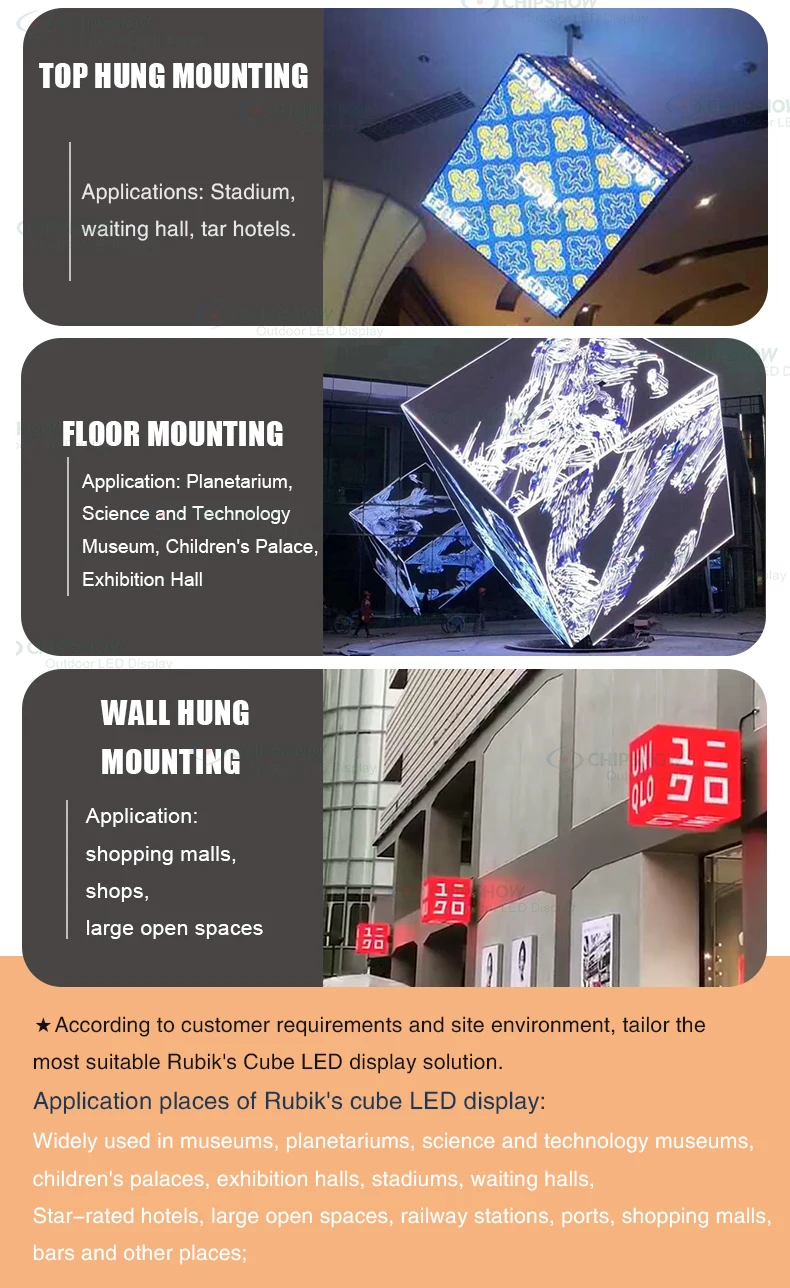 High Resolution P2.5 Outdoor Led Cube Screen Creative 5 4 Sides ...