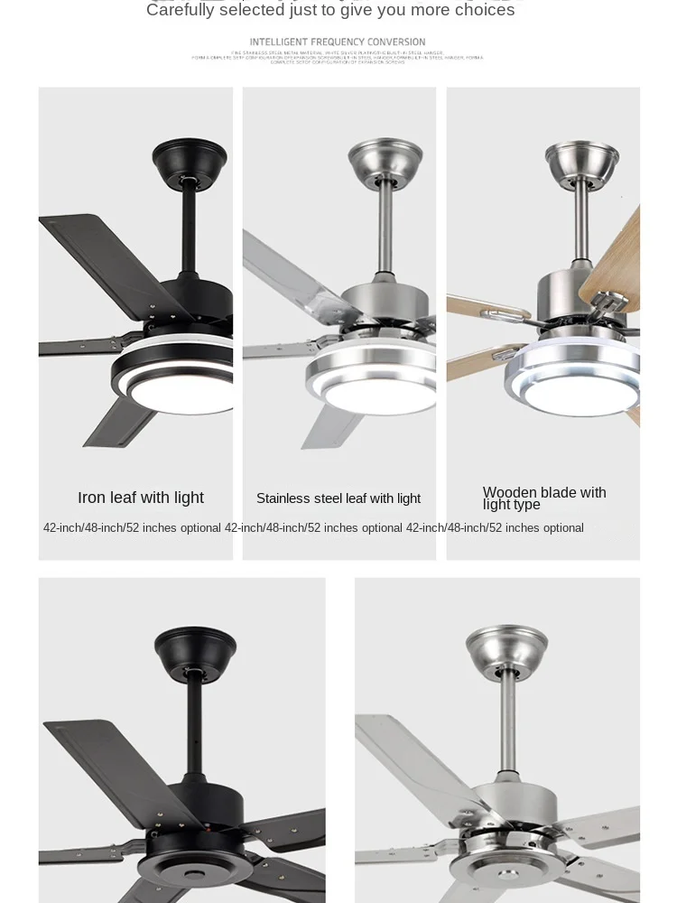 Five-leaf Big Wind Stainless Steel Ceiling Fan Industrial Retro With ...