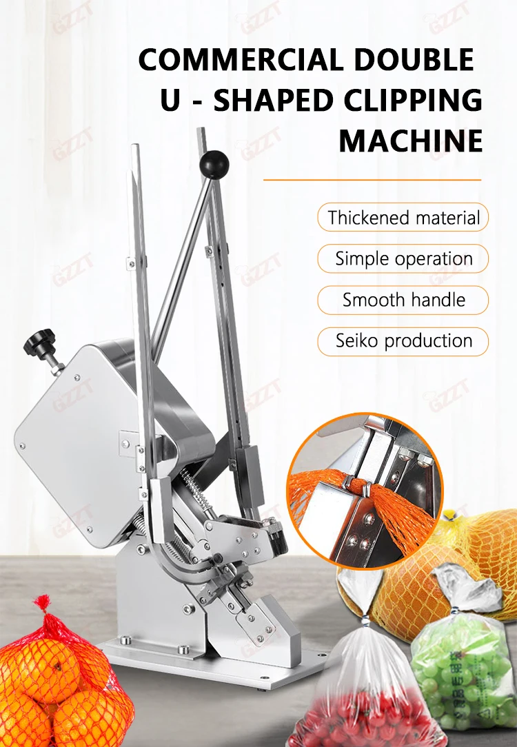 Manual Double Aluminum U Clip Sausage Semi Automatic Knotting Clipping ...