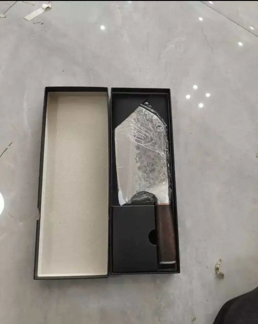 YS200CL1 Hammer Pits Texture Forged Cleaver Straight Wenge Wood Meat ...