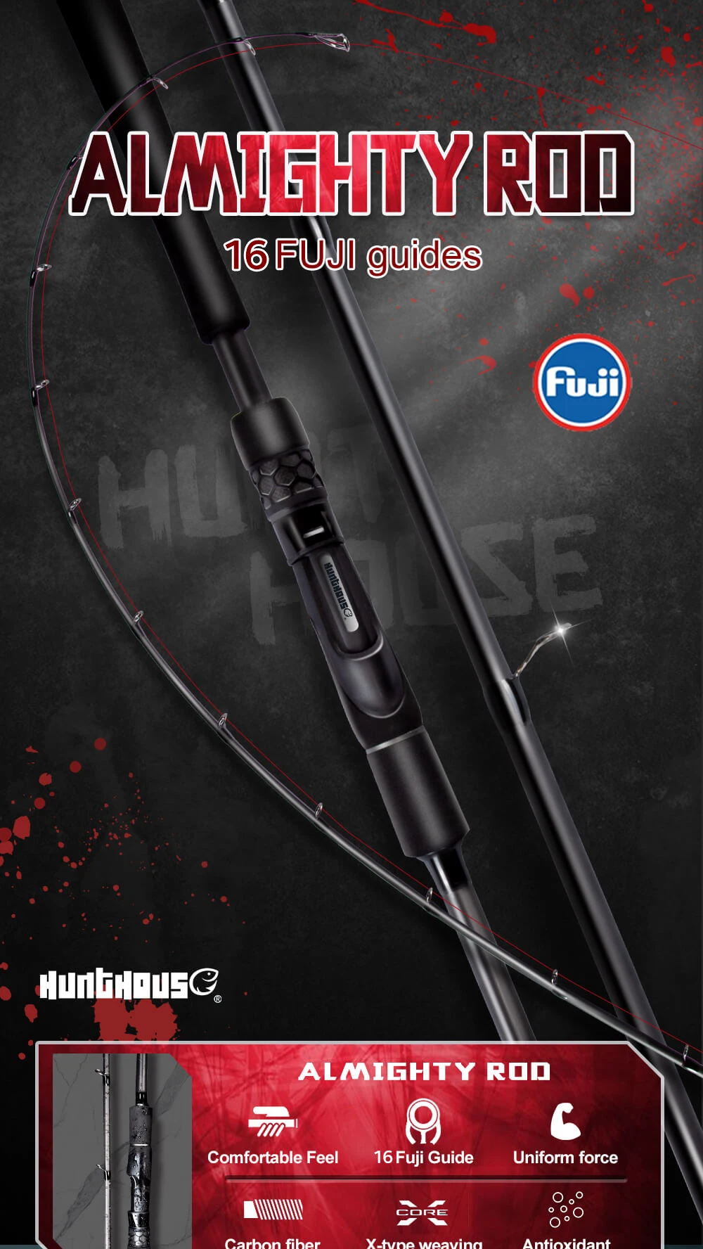 Hunt House New Product Multi-parallel Eye-guide System Fishing Rod 15+2 ...