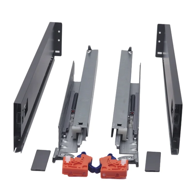Metal Cabinet Kitchen Drawer Slide Channels Soft Closing Slide Box ...