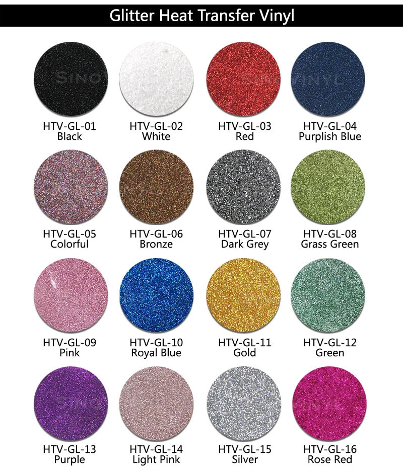 SINOVINYL HTV Heat Transfer Vinyl - Multiple Colors for T-shirts