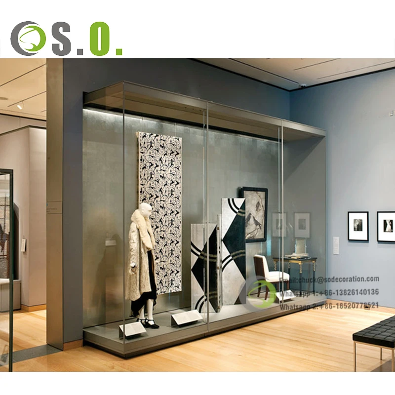 Tempered Glass Museum Display Cabinet Showcase Design For Museum ...