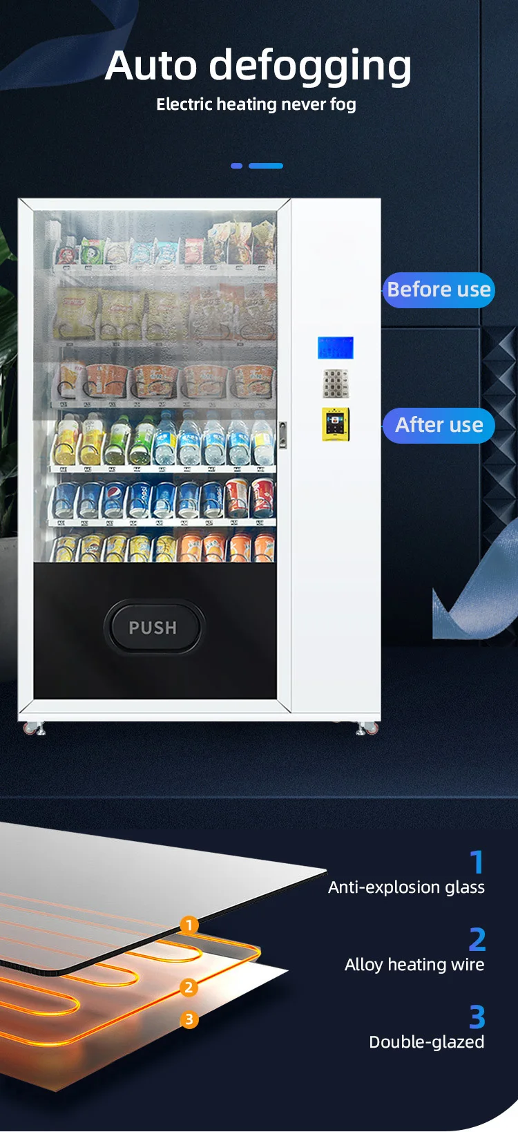 Refrigerated Vending Machine with Keypad Snack Food Beverages Colds ...