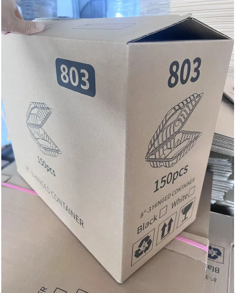 8" Clamshell 3 Compartment Eco-friendly To Go Box Disposable Mfpp ...