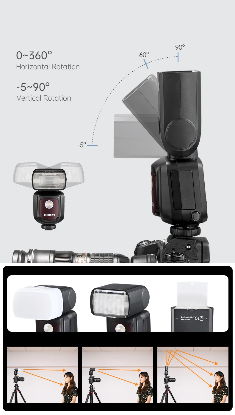 JINBEI Hi 900 Camera Flash Light for Canon DSLRs - TTL, Wireless, Li ...