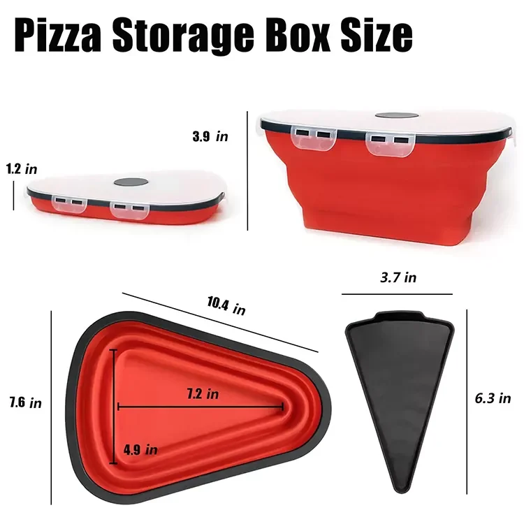 Food Grade Silicone Pizza Box Kitchen Storage Silicone Reusable Pizza ...