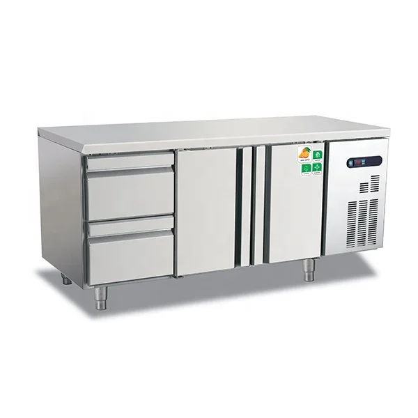 Double Doors Commercial Table Top Fridge Under Counter Stainless Steel ...