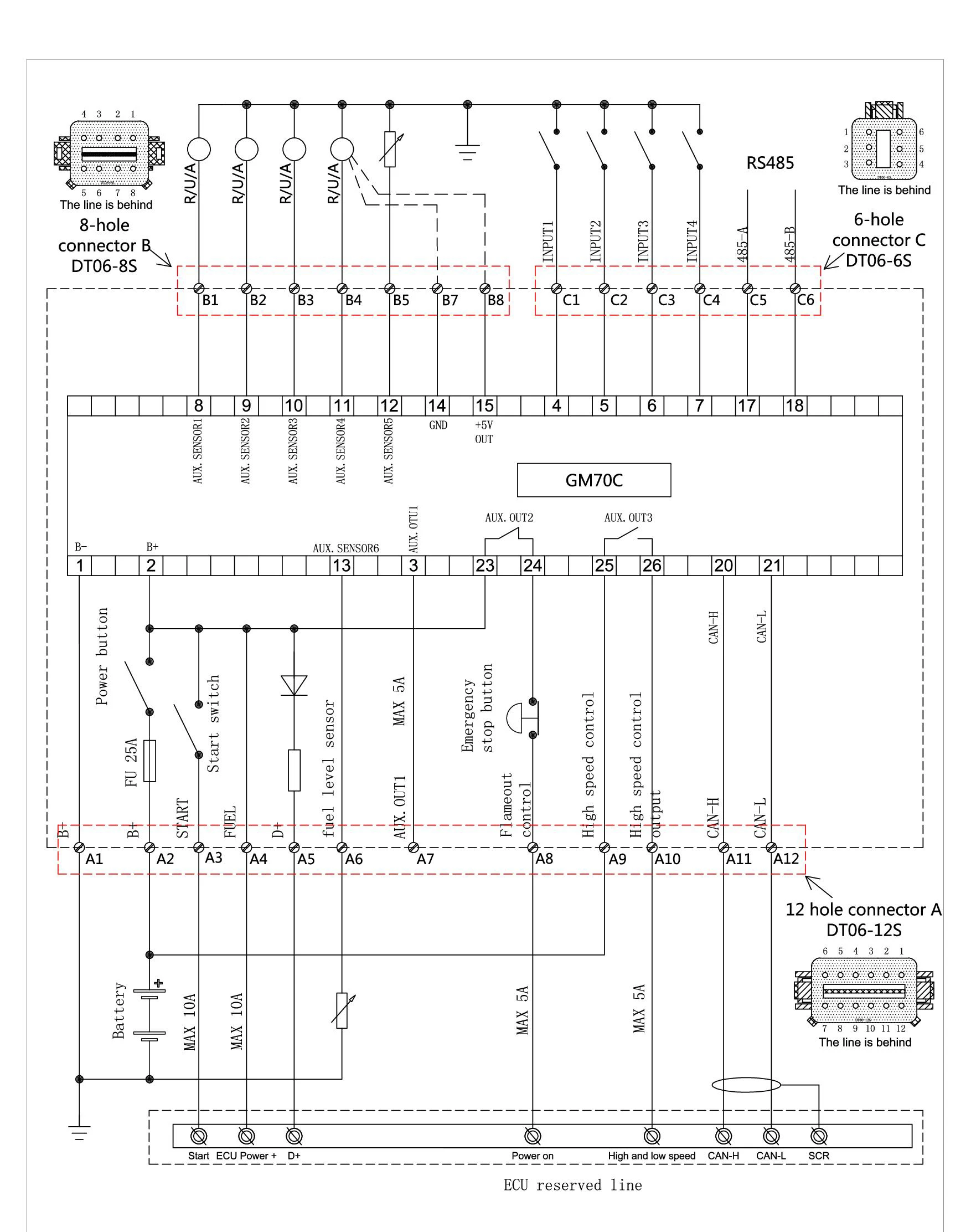 Mebay Diesel EFI Engine Generator Control Panel BX70C ECU