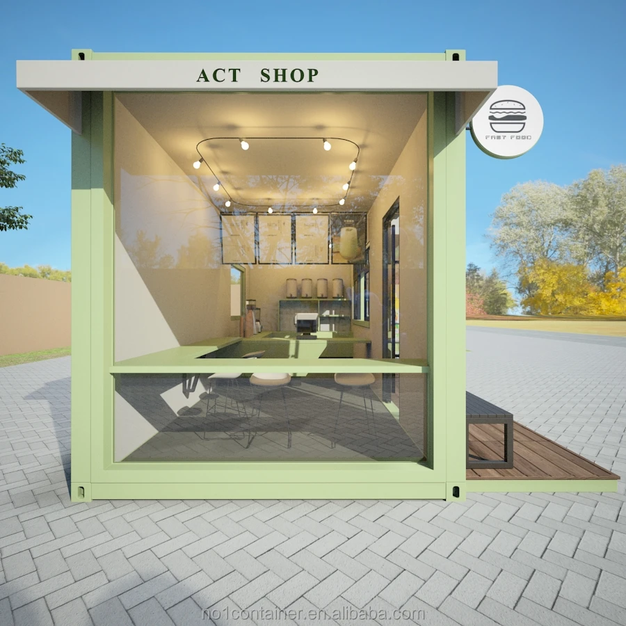 Container Shop Design 20ft Container Prefabricated Coffee Shop Kiosk ...