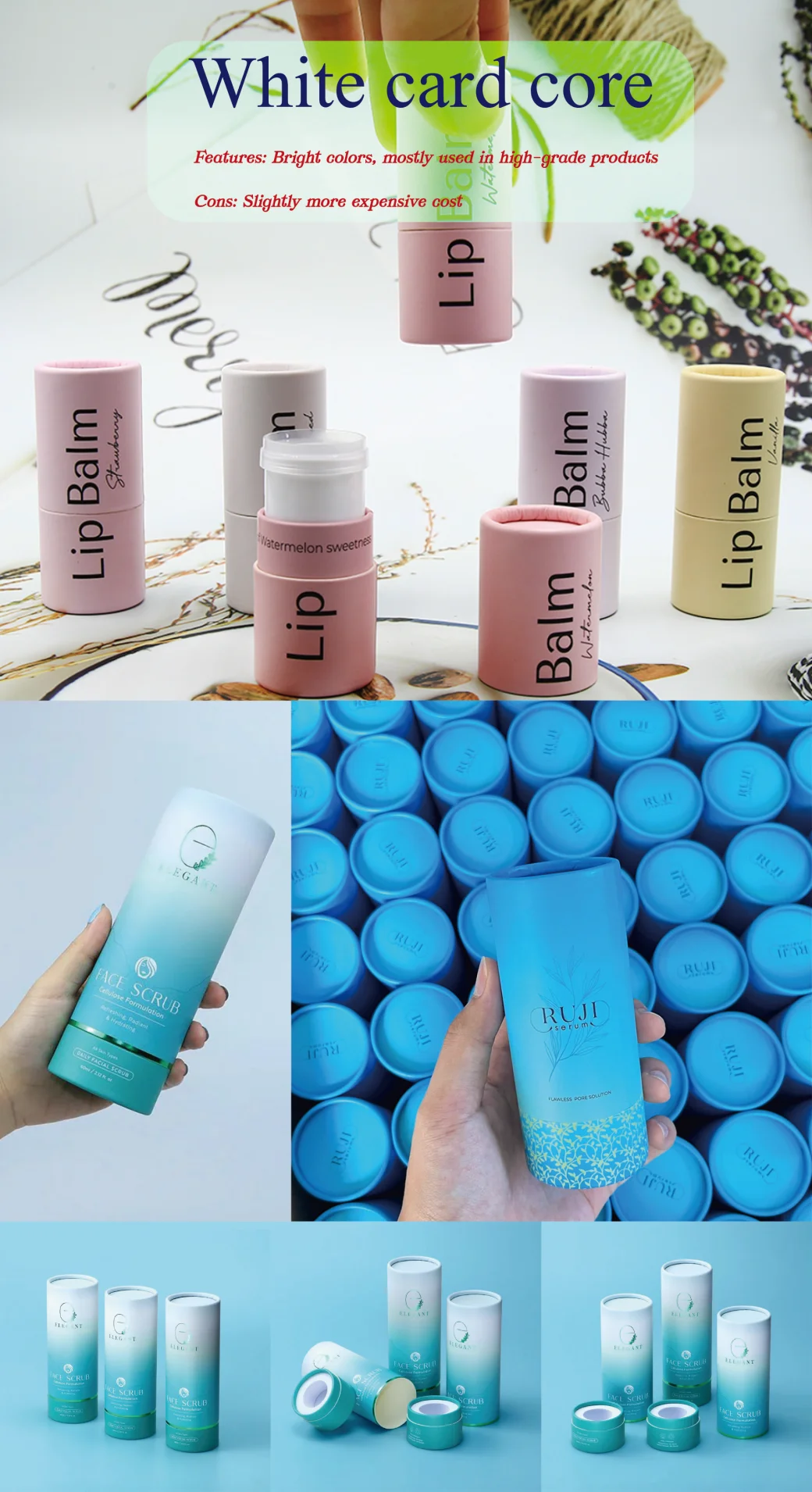 Eco Friendly Paper Tube For Lip Balm Paper Tube Packaging For Lip Balm ...
