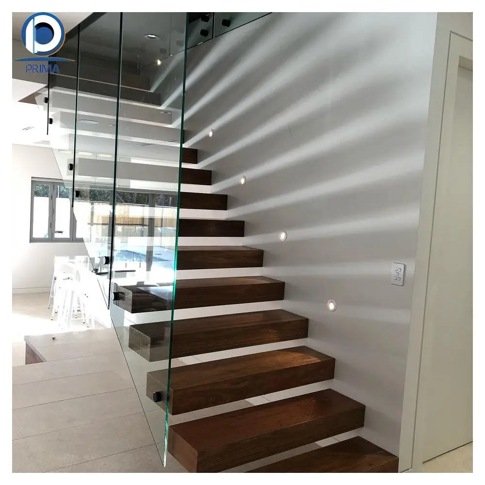 Prima staircase designs duplex house floating staircase with wooden ...