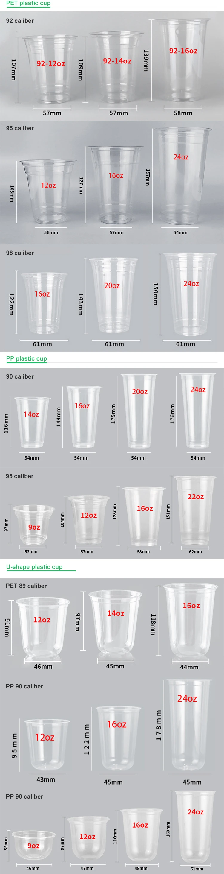 Pet Pp Customized Logo Biodegradable Drinking Plastic Cups With Lids ...