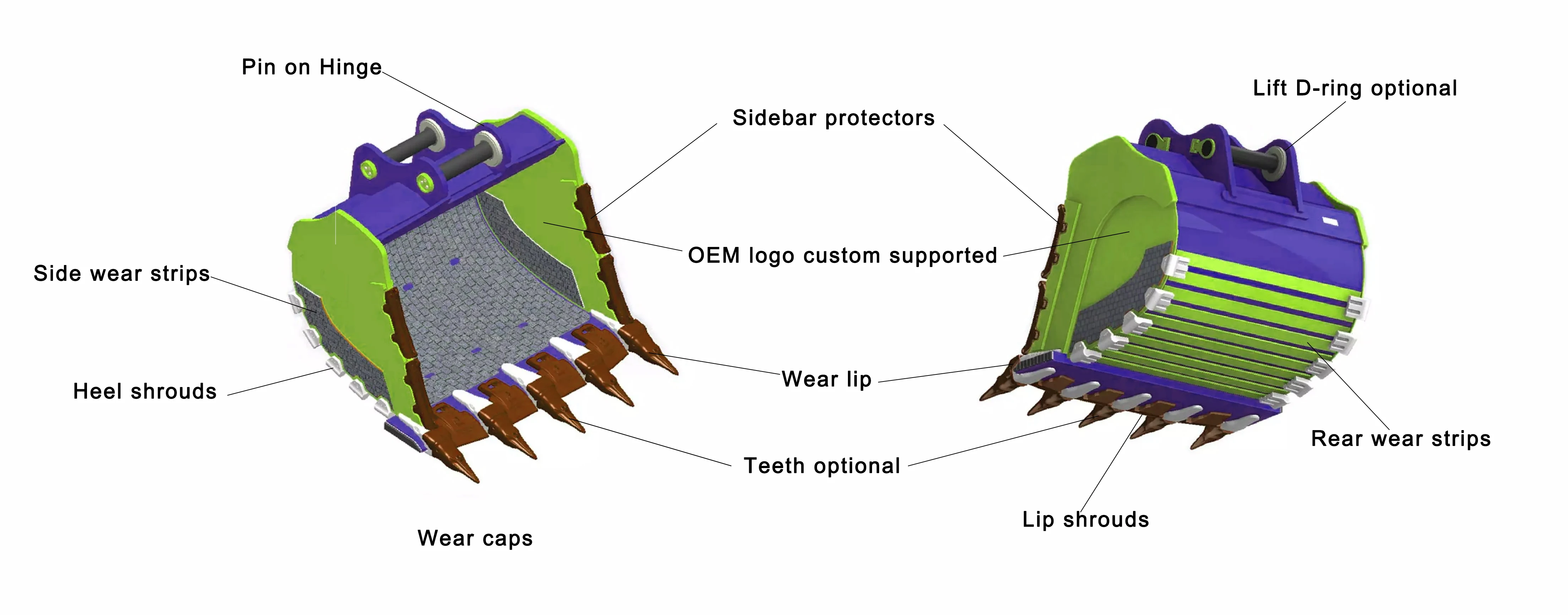 2-30 Ton Excavator Rock Bucket Custom Width Rock Bucket Attachment ...