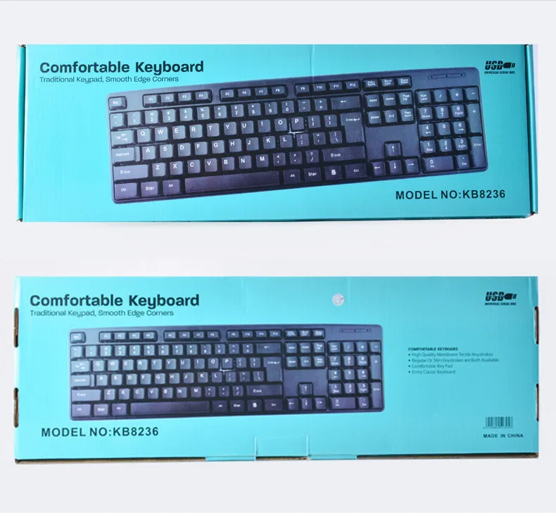 Factory Price Ergonomic Splash Proof Design 104 Keys Usb Wired Keyboard ...