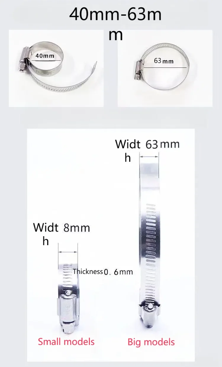 304 Stainless Steel Marine Worm Drive American Type Fastener Throat ...