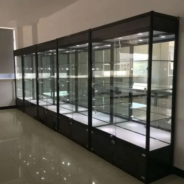 Rotating Aluminum Display Cabinet for Smoke Shop Display