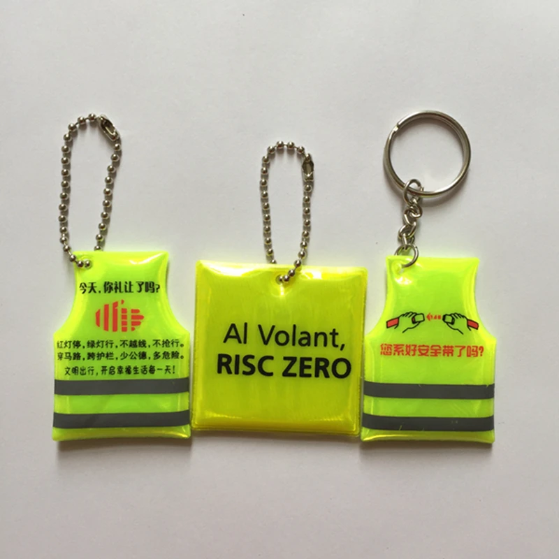 Custom Shape High Visibility Pvc Reflective Keychain - Buy Wholesale ...