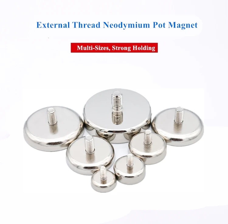 Strong Pull Force 25 Kg Pot Magnet Stainless Steel Cover Internal ...