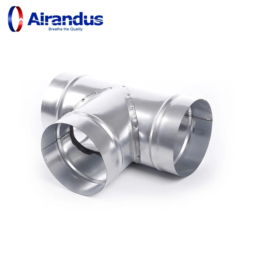High Quality Ventilation Air Duct Spiral Duct Fitting T Branch Duct T ...
