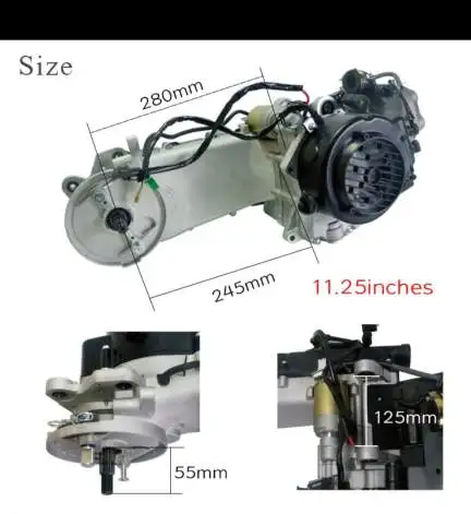 Horizontal Engine Zonshen Gy6 Air-cooled Electric / Kick 1 Cylinder Gy6 ...